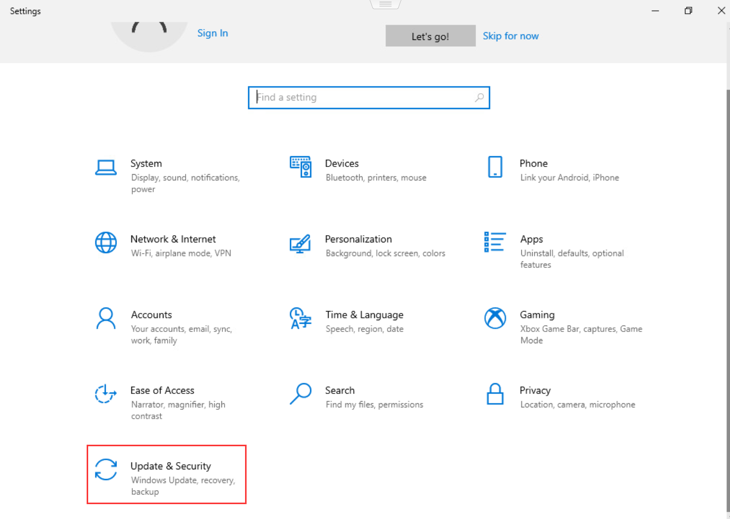 Restoring factory settings on Windows 10 systems