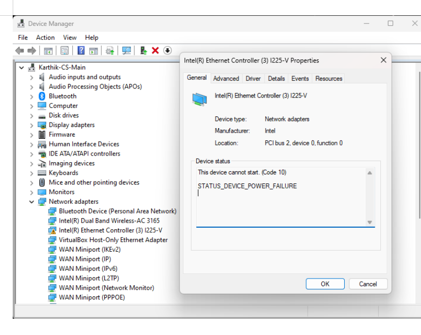 Troubleshooting Guide Intel Ethernet Controller (3) I225 V Recognition ...