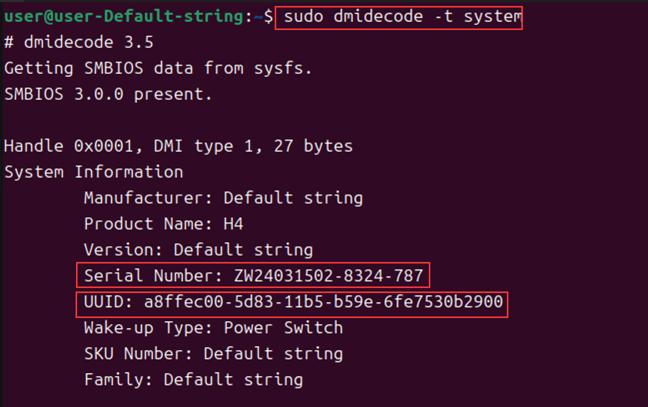 Method for querying motherboard SN serial number and UUID number on ...
